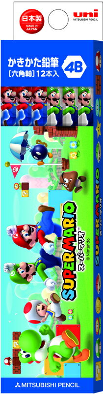 スーパーマリオブラザーズスタンダード5(SMS5)2021新学期鉛筆5623　6角　(4B)(かきかたえんぴつダース箱入)(K56234B)●鉛筆の軸型:6角軸1ダース12本入りプラケース入り ●サイズ:縦57.0×横200.0×厚さ21....