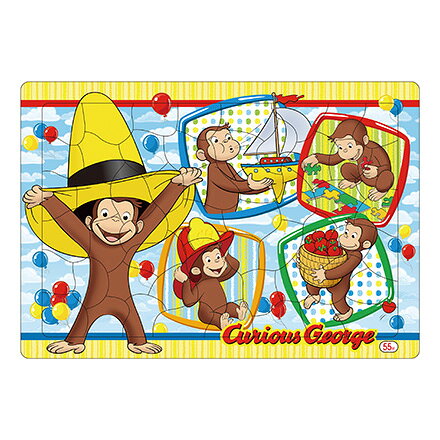 おさるのジョージ（CuriousGeoge）B4パズル55片(151-5367-01)印刷：フルカラー裏面にはおたのしみボードつき！ 370×257×5mm*絵柄はサンプル画像です。実際の絵柄と多少異なる場合がございます。490177215...