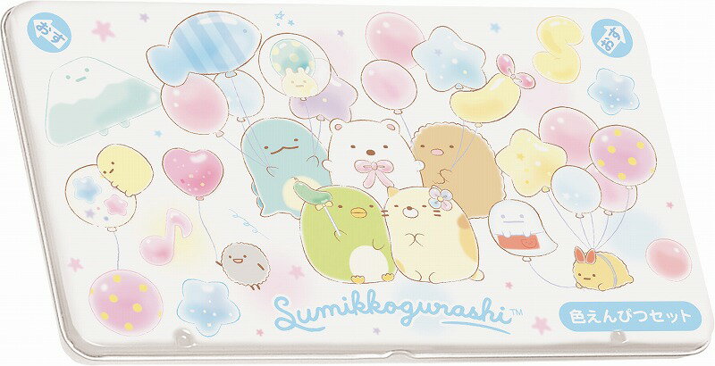 すみっコぐらし[sumikkogurashi]サンエックス（SANX)ゴーゴースクール色鉛筆セット12C(色えんぴつ12色)(PH22301)丸軸色鉛筆12本・缶ケース入り12色タイプ セットサイズ：220×118mm本体サイズ：105×1...