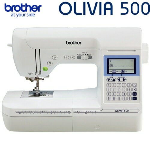 OLIVIA500 商品説明シリーズ オリビア500仕様・特徴 一般用ミシン型番：CPH53011ステップ自動糸通し感動の「ぬいごこち」が味わえる、新感覚ミシン。自動糸調子縫い目調整自動糸切大型液晶画面フットコントローラーサイズ 外形寸法（...