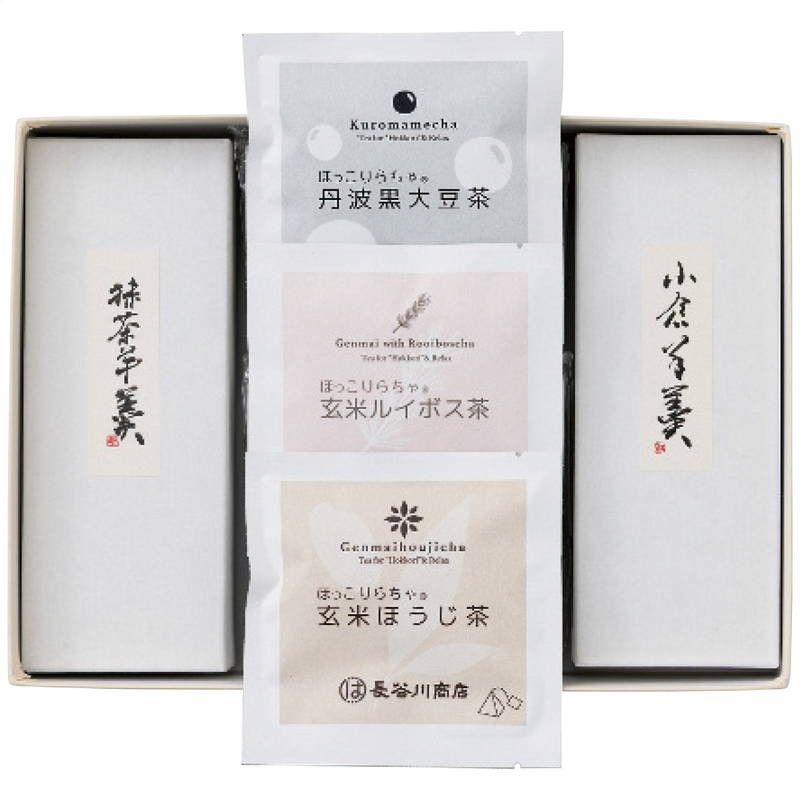 ■商品説明 北海道十勝産小豆をなどの素材を贅沢に使用した羊羹と厳選された国内茶葉を使用した種のお茶をセットしました。 ■商品詳細 製造生産地：日本製 賞味期間：製造日より常温約30日 アレルゲン：大豆 重さ：1600g