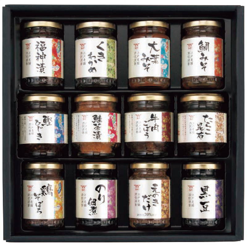■商品説明 重厚感のある、瓶詰の詰合せ。 江戸老舗　東京・上野「酒悦」のまごころ込めた贈り物。 山の幸・海の幸をふんだんに詰合せた贈答品です。 ■商品詳細 生産地：日本製 箱サイズ：29.3×29.8×7cm 重さ：2700g 内容：福神漬...