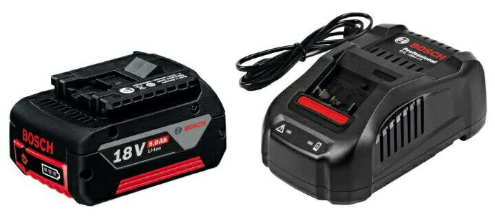 ボッシュ BOSCH バッテリ(A1850LIB)+充電器(GAL1880CV)のセット A1850LIB-SET ■特長 ・バッテリー充電器セット ・セットで買えばお買い得！ ・18Vリチウムイオン5.0Ahバッテリー1個付 ・18Vター...