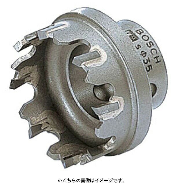 ボッシュ BOSCH 超硬ホールソー カッター　回転専用 ・ステンレスにも容易に穴あけ、しかも長寿命。 ・不等ピッチの採用で振動を押え、効率の良い穴あけが可能。 ・ストッパー付きで貫通時の安全性を確保。 不等ピッチ配列により穴あけ時の振動を...