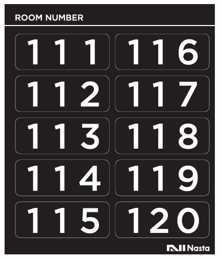 ■数字3桁 10部屋分 1シートからの販売となります　 ※数字4桁のシートはこちらのページをご覧ください ■ポスト・インターホンパネル・室名札に対応しています ■ベースはツヤのある黒色、文字は銀色です ■PETにラミネート加工を施しておりま...