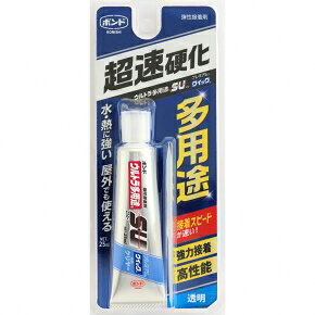 コニシ ボンド ウルトラ多用途SU プレミアムクイック 25ml #05802 金属・木材・プラスチック・ゴム・陶磁器など、幅広い素材に強力に接着できるシリル化ウレタン樹脂系接着剤です。 速硬化タイプで作業効率が高く、屋内外どちらの用途にも...
