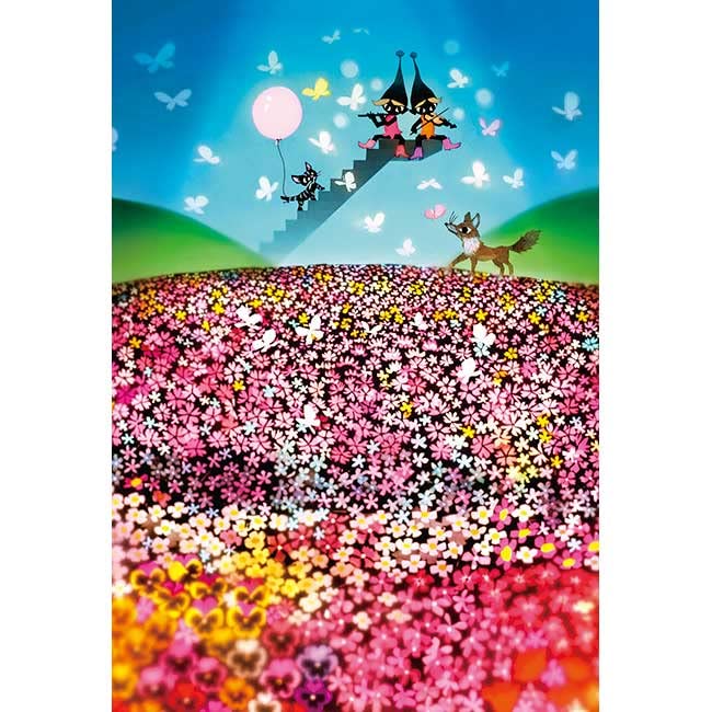 -/-/300-368・イラスト 300ピース商品紹介 藤城清治の新製品です。 「花とこびと」は300ピースです。 初めての方でも手軽に組むことができます。 パズルが完成したらパネルに入れてお部屋等に飾って下さい。 安全警告 パズルピースは...