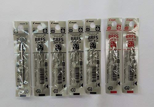 ボールポイント・BRFS-10F　黒5本/赤2本　合計2色7本セットパイロット 油性ボールペン替芯