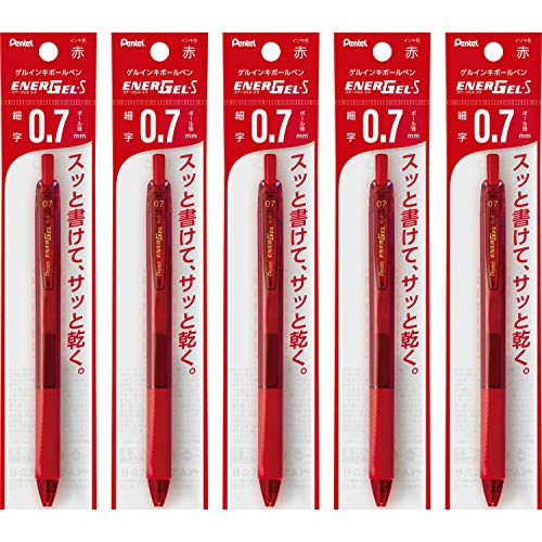 0.7赤/-/XBL127-B(5)・パッケージ個数:1・【特長】スッとかけてサッと乾くゲルインキボールペン・【インキ色】赤・【ボール径】0.7mm・【材質】軸・クリップ・ノック=再生PP、グリップ=エラストマー・【1本あたりサイズ/重さ】...