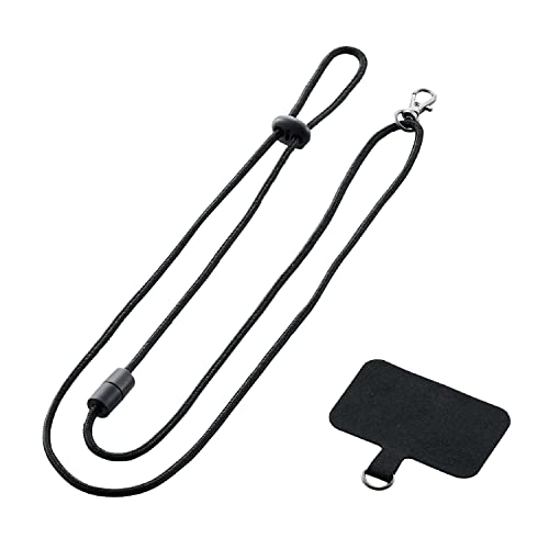 ネックストラップ付きブラック/-/P-STHNECBK・Color:ブラックStyle:ネックストラップ付き・パッケージ個数:1・ケースにシートを挟み込んでストラップホールを付加し、スマートフォンの落下を防ぐ外付けストラップホールシリーズの...