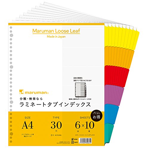 10組×1冊-/6山/LT3006F・Size:6山Style:10組×1冊・パッケージ個数:1・カラフルで見やすく、必要な書類が見つけやすい、書類整理必須のインデックス・【サイズ】A4サイズワイド(30穴) (縦297×横242mm)・【...