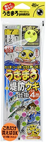 シンプル茶/鈎7/ハリス1/42198-7-1・パッケージ個数:1・号数:7・ハリス:1のべ竿、リール竿どちらでもOK。うきまろ堤防浮き仕掛け4m!