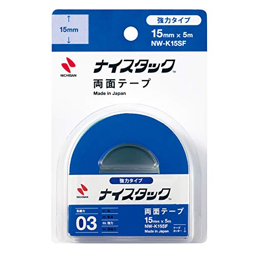 1巻入ホワイト/15mm×5m/NW-K15SF・Size:15mm×5mStyle:1巻入PatternName:単品・パッケージ個数:1・【テープ仕様】サイズ：幅15mm×5m巻、粘着力：強力、基材：不織布、粘着：アクリル系、厚さ：0....