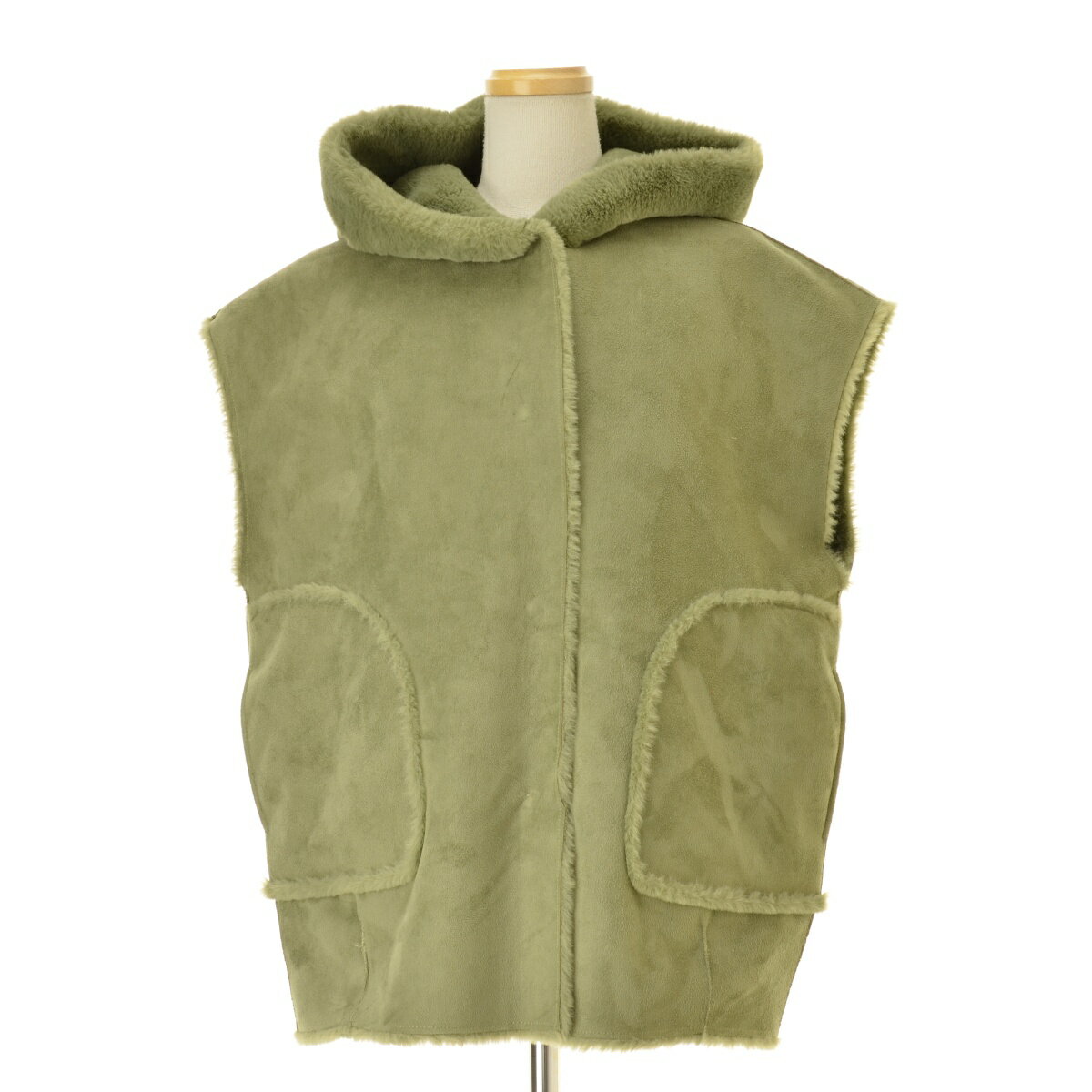 #THREEDOTS#X3a#X3b#X3c#X3d#X3e#Y40#Y41#Y42#Y43#Y44#S38#S39#S3a#S3b#S3c#THREEDOTS#オリーブ（カーキ）系#ムートン#表記サイズ：S#コンディションC##レディース...