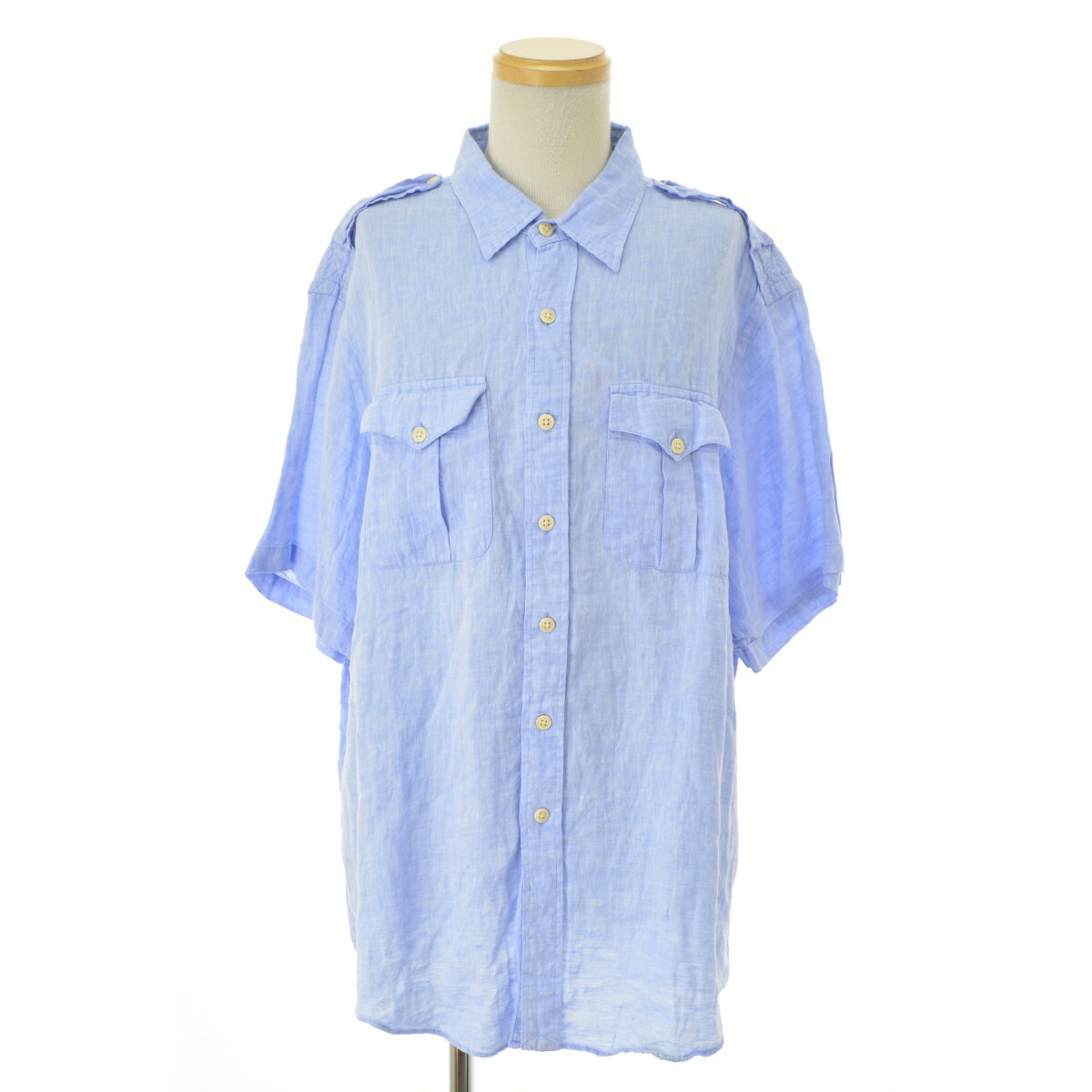 #POLORALPHLAUREN#X43#X44#X45#X46#X47#Y50#Y51#Y52#Y53#Y54#S33#S34#S35#S36#S37#POLO RALPH LAUREN#ブルー系#リネン#コンディションD##メンズ#シャ...