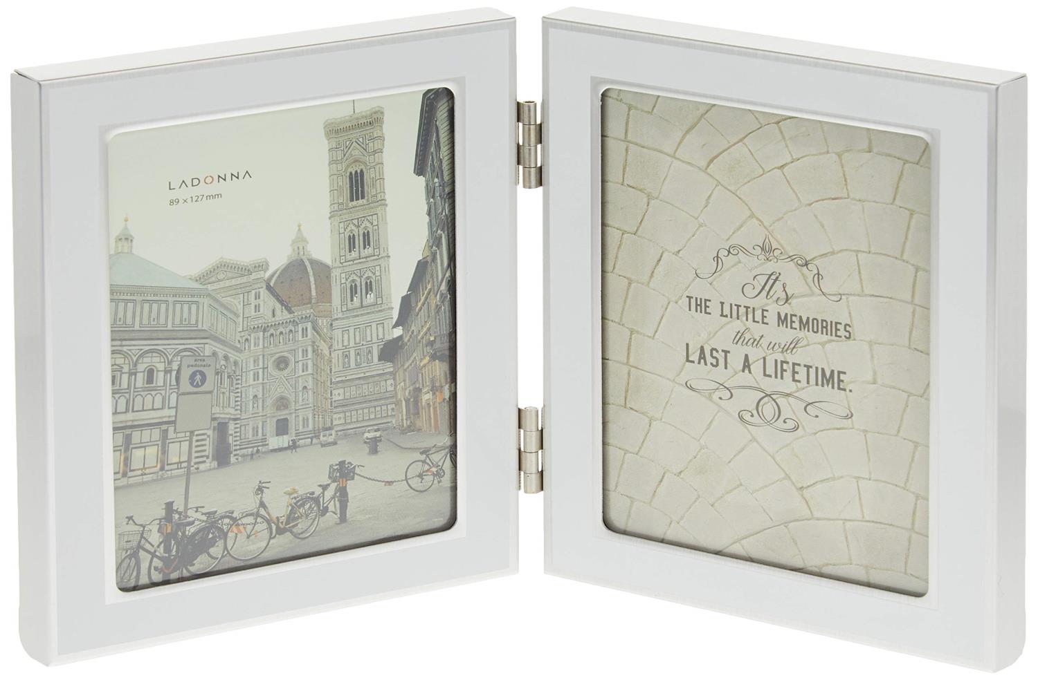 スタイル：シンプル◆商品名：LADONNA LANGLE ベーシックダブルフレーム LA11-LD-SV 085002 シルバー L(2面)シンプルでベーシックなデザイン。メタルとホワイトの組み合わせがアクセント外寸：100×131×2コ ...