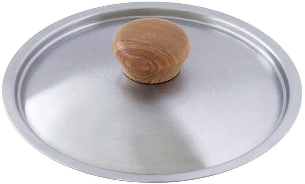 サイズ：18cm◆商品名：ウルシヤマ金属工業 フライパン蓋 ステンレス製 鉄フライパンにも使える おしゃれな木材のつまみ 日本製 フライパンカバー ステンレス蓋 USF-18 ステンレス製 鍋フタ 鍋蓋サイズ: 約19.4×19.4×4.9...