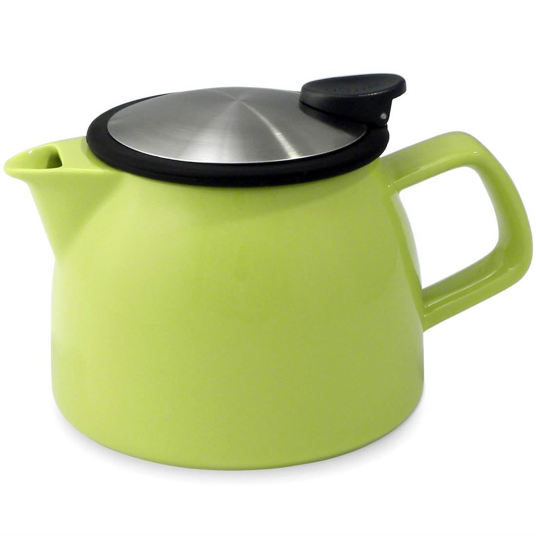 サイズ：470ml◆商品名：フォーライフ ティーポット 陶器 470ml 2-3杯用 茶こし付き 食洗機対応 本体電子レンジ対応 蓋が落ちない 片手で注げる ライム 緑 ベルティーポット 543Lme商品サイズ:約15.9×11.4×10....