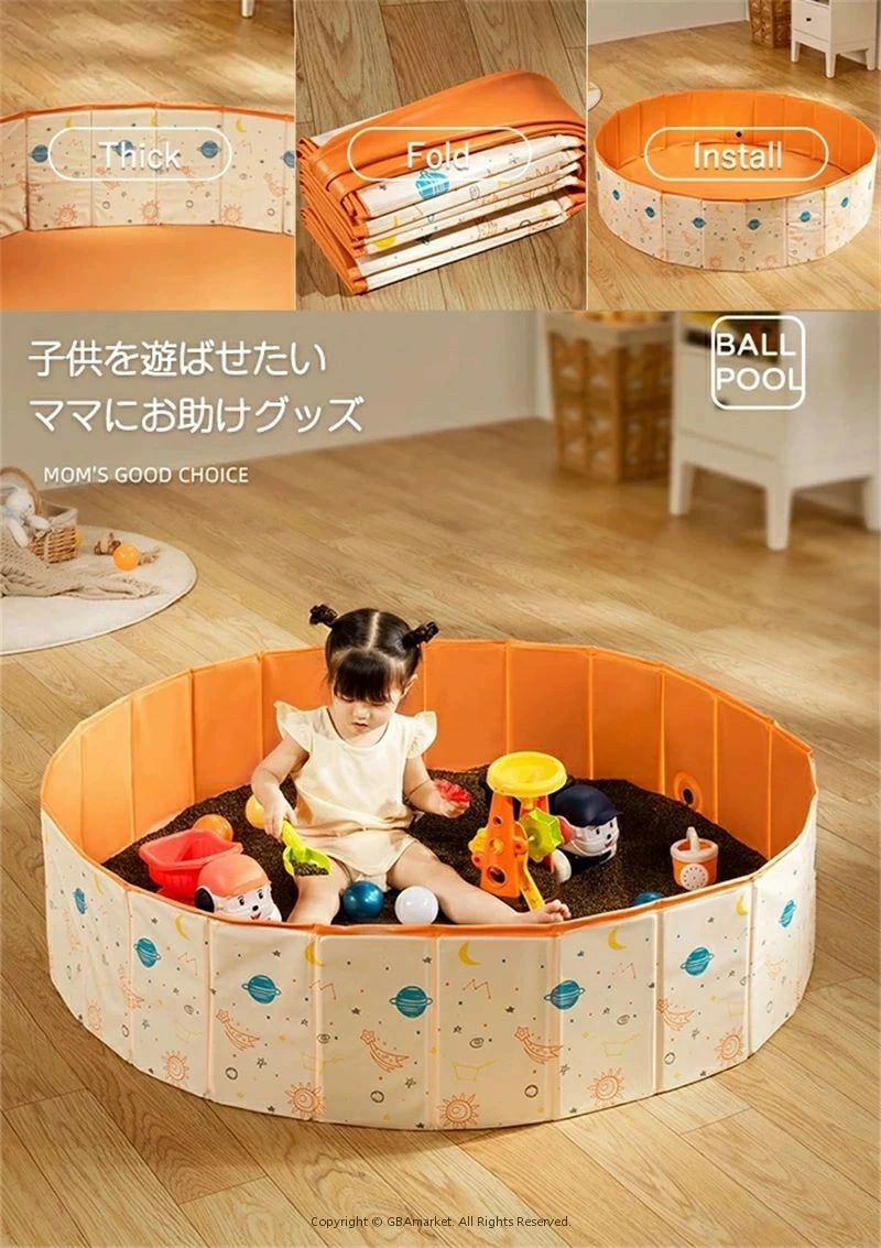 商品情報 素材/材質 PVC サイズ/寸法 約120*30cm（直径120 高さ30cm） その他説明 商品：折り畳み プール（不織布製の黒の収納袋追加） 多用途：ボールプール 室内砂場 水遊び ベビーサークル 使用シーン： 子供部屋 家庭...