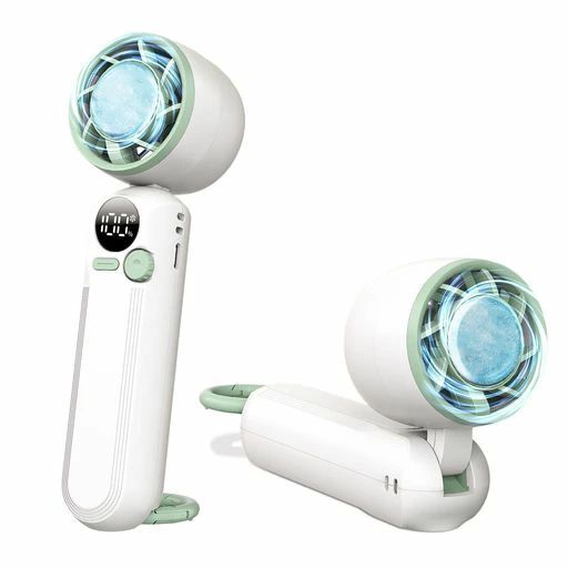 【100段階風量調整&amp;静音設計&amp;メモリー機能】H09ハンディ扇風機は風量はダイヤルをスライドするだけで1〜100段階まで無段階調整可能、やさしい微風から強力な風まで、使用シーンやお好みに合わせて、細かく調整できます。ハンドフ...