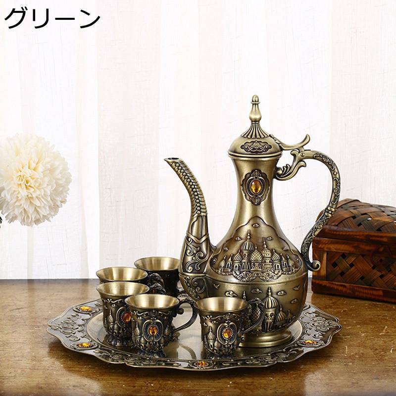 　　　 ◆◇◆人気の秘密◆◇◆ 【サイズ】徳利：高さ27cm 盃：幅4cm*高さ5.5cm トレー：直径31cm 【セット内容】:徳利×1個 盃×6個 トレー×1個 ◎合金素材で製造されており、耐久性があり、安心してご使用いただけます。 ◎...