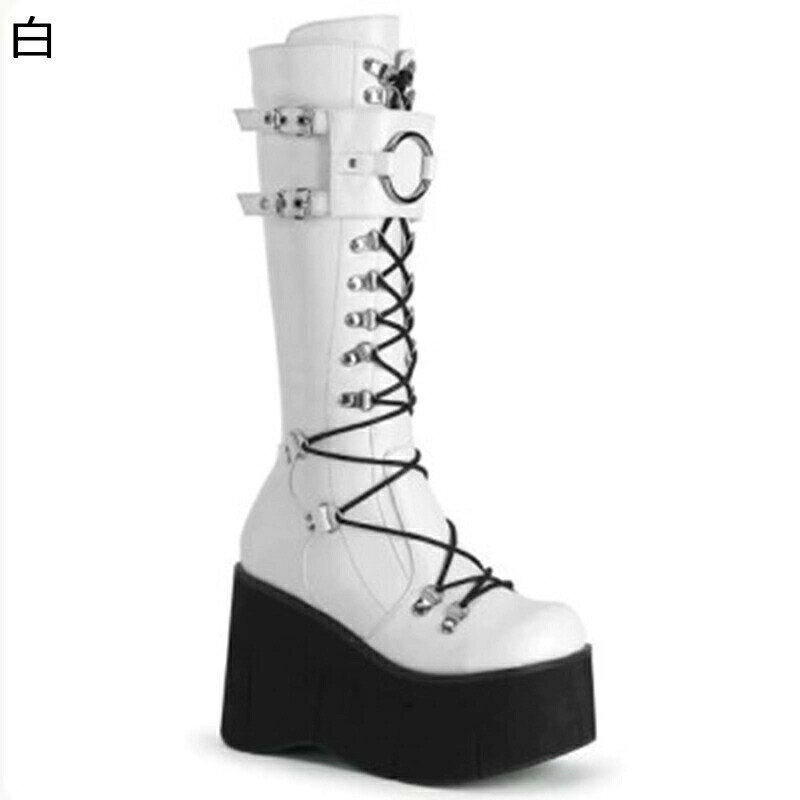 　　　 ◆◇◆人気の秘密◆◇◆ 【仕様】素材：Puレザー；ヒールの高さ: 9cm； ヒールのタイプ: ウェッジヒール；今年らしいトレンド感に加え、歩きやすいのが魅力〜脚長に見えるデザインです。 【ロングブーツ】デザインはお洒落、履くだけでエ...