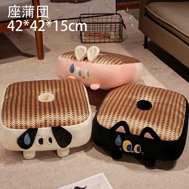 ※商品情報 材質：ショートウール+アイス籐の涼席 カラー：猫、犬、ウサギ サイズ：42*42*15cm 季節：春、夏、秋、冬 充填物：PP綿 空間：リビング、寝室、書斎、屋外、オフィス、レストラン、ベランダ、ビジネススペース ※ご購入頂前に...