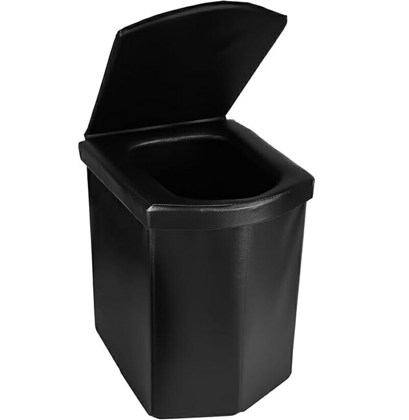 【グレードアップ材料、より快適】露営用トイレの外層は高品質の革に包まれ、肌触り感がより柔らかくて、肌とフィットします。旅途中にトイレの悩みがありません。折り畳みトイレの内部は高強度の密度板で構造され、頑丈で耐用、200kgまでの重量を耐えら...