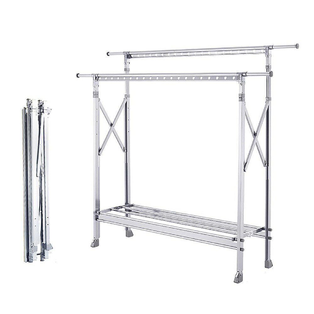 ? 省スペース ： 折りたためば約18cmの薄さになるので、収納に場所をとりません。? 伸縮式多機能： 物干し台の干し部高さ160cmがあり、布団が地面につかず安心して干せます。? 急速乾燥： たくさん掛けらる掛け穴付きので、洗濯物が風で移...