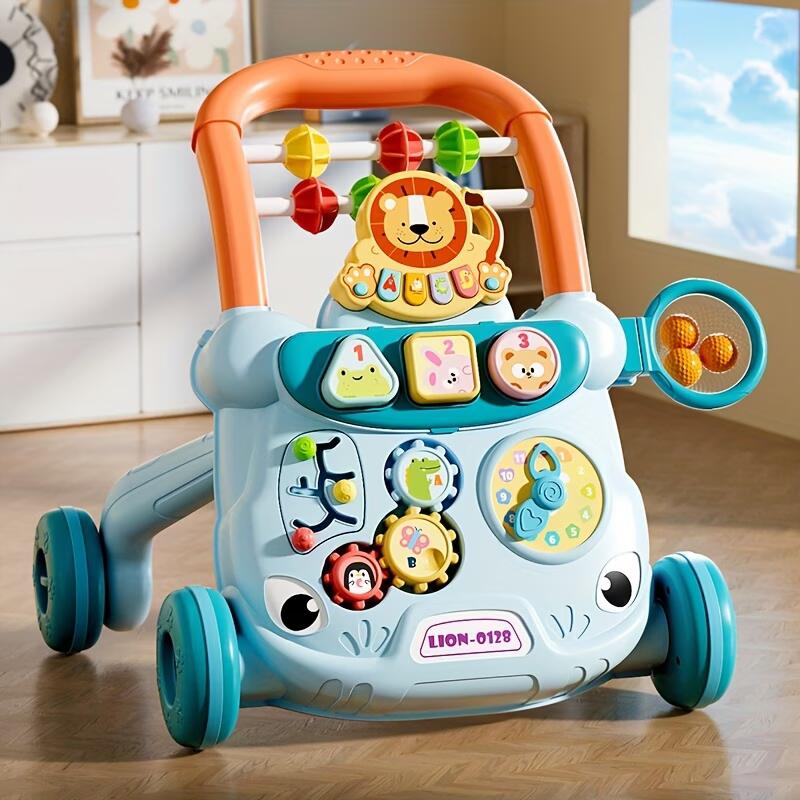 商品情報【商品情報】赤ちゃんの歩行練習と早期学習をサポートする多機能ウォーカーです。手押し部分には音楽やライト、仕掛けおもちゃが付いており、遊びながら手先の器用さや認知能力を育みます。速度調整可能な車輪と、転倒防止のストッパー付きで安全に使...