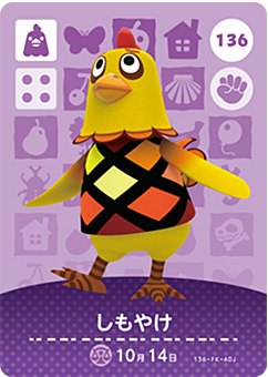 どうぶつの森 amiiboカードです。アミーボカード