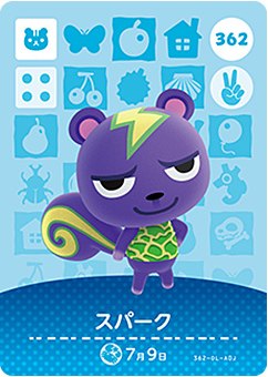 どうぶつの森 amiiboカードです。アミーボカード