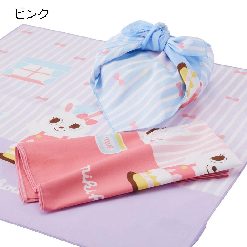 QUALITY：綿100％ 弁当包みにピッタリのランチクロスです。 色違いの3枚セットなので、洗い替えに重宝しますね。 他にも色々な用途に使えてとっても便利。 生産　日本 サイズ　43×43cm