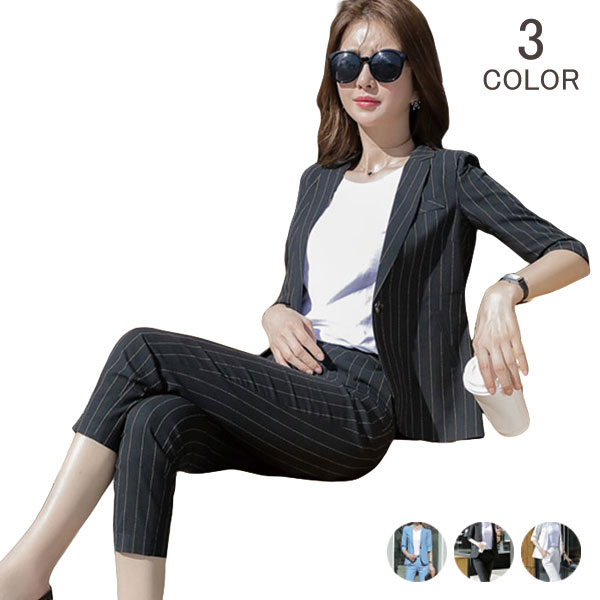 ◆スーツは立体裁断により良い着心地とタイトなラインを共存させております。 ◆洗練された質感が清潔感のイメージを演出くれます。 ◆シワになりにくい素材を使用しています。優雅な気質が現れる上下セットで、全体的にすっきり綺麗に見えて、生地も、縫製...