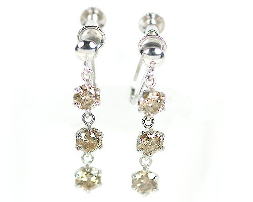 ギフト対応 セット内容 化粧箱・品質保証書 イヤリング ネジ式 地金 　18金ホワイトゴールド 大　き　さ ダイヤ直径：約4.0mm 石について ダイヤモンド：6石/合計1.0ct （ブラウンカラー・Iクラス相当） 総　重　量 約1.7g ...