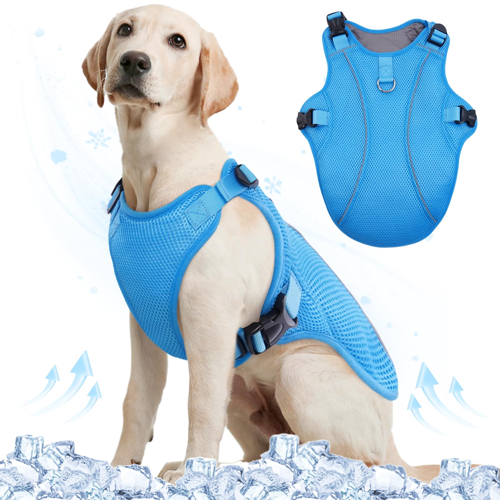 【全ての犬種に五つのサイズ】犬用冷感ベストは、S〜XXLまで五つのサイズで、ほとんどの犬に適用しています。また、ご注文する前に、きちんと愛犬のサイズを測量し、のサイズチャートに参照して正しいサイズをお選びください。【通気性の良い生地】蒸発冷...