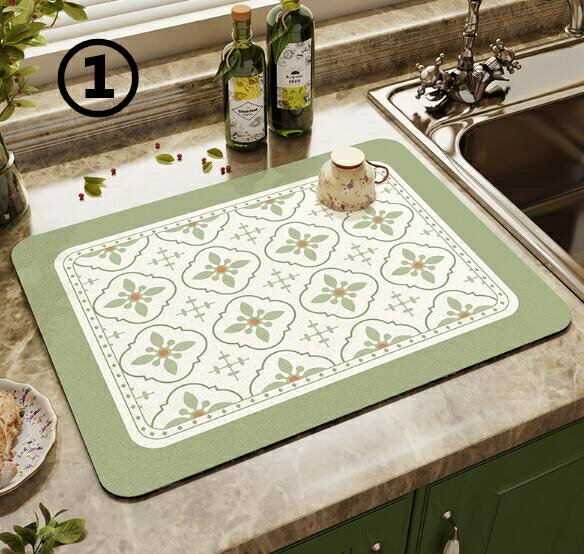 キッチンのスペースを取らずにしっかり食器を乾かせるキッチンマット。 約5秒で水分を速乾吸収！ 置いておくだけで簡単に食器を乾燥させることができます。 柔らかい素材なので丸めて保管することも可能。 キッチンのサイズや形状に合わせてカットするこ...