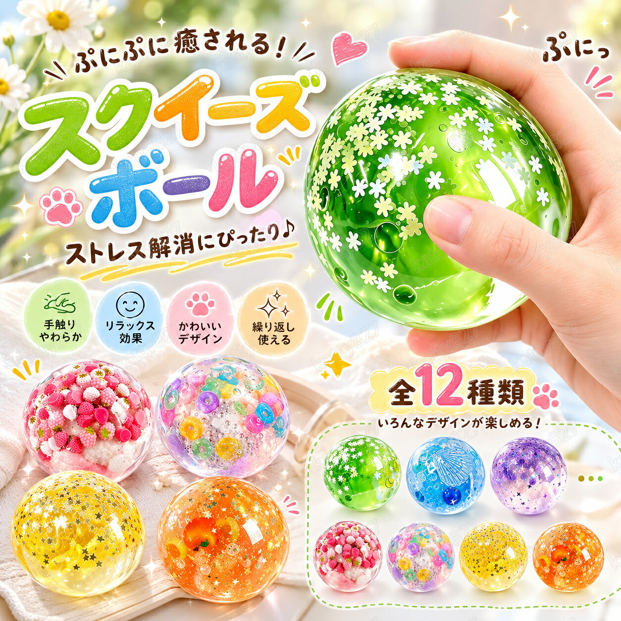 水感スクイーズ ストレス解消 ぷにぷに触感 商品詳細 材質：TPR 重量：約150g 生産国：中国 商品紹介 イベントやお子様ランチ、飲食店、子ども会、販促用品として大活躍！大人気アイテムです。 イベントやくじ引きの景品に最適なお得バラエテ...