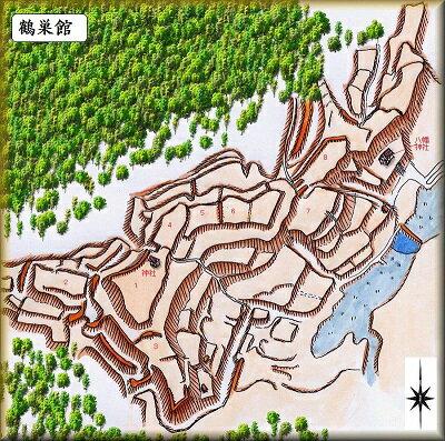 [完成品] 　鶴巣館・下草城（大和町下草・富谷町大童）日本の城　お城のジオラマ模型　プラモデル　城郭模型 宮城の城 ★★サイズ　コレクションケース244×244×261mm ★参考画像は「余湖くんのホームページ」よりの縄張り図ですが、ケース...