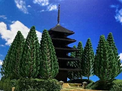 羽黒山 五重塔　ケース付き　プラモデル　ミニサイズ　　日本の神社・お寺　ライトアップ仕様 完成品★ 完成品　羽黒山 五重塔 　プラモデル　ミニサイズ　コレクションケース付き　日本の神社・お寺　★サイズ　コレクションケース244×244×26...