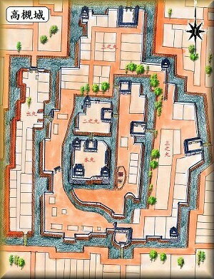 城ミニ[完成品] 　高槻城　(大阪府)　日本の城　お城のジオラマ模型　プラモデル　城郭模型 鍬匠甲冑屋★ ★★サイズ　コレクションケース244×244×261mm ★参考画像は「余湖くんのホームページ」よりの縄張り図ですが、ケース内で作れる...