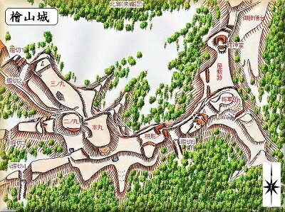 城ミニ[完成品] 　檜山城　(秋田県)　日本の城　お城のジオラマ模型　プラモデル　城郭模型 鍬匠甲冑屋★ ★★サイズ　コレクションケース244×244×261mm ★参考画像は「余湖くんのホームページ」よりの縄張り図ですが、ケース内で作れる...