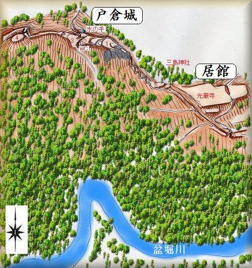 城ミニ[完成品] 　戸倉城　(東京都)　東京の城　日本の城　お城のジオラマ模型　プラモデル　城郭模型 ★サイズ　ケース244×244×261mm ★画像は「余湖くんのホームページ」よりの引用で、こちらを参考に作ります。★オーダーメイド商品に...