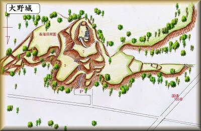 城ミニ[完成品] 　大野城（宮山城・常滑市金山桜谷）愛知の城　日本の城　お城のジオラマ模型　プラモデル　城郭模型 ★サイズ　ケース244×244×261mm ★画像は「余湖くんのホームページ」よりの引用で、こちらを参考に作ります。★オーダー...