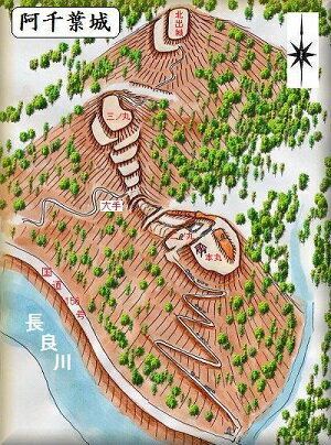 城ミニ[完成品] 阿千葉城（郡上市大和町剣）岐阜の城　日本の城　お城のジオラマ模型　プラモデル　城郭模型 ★サイズ　ケース244×244×261mm ★画像は「余湖くんのホームページ」よりの引用で、こちらを参考に作ります。★オーダーメイド商...