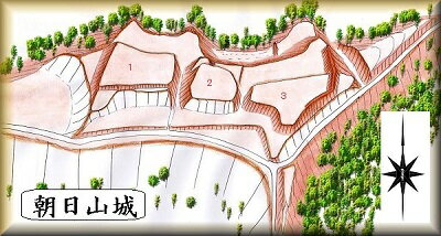 [完成品] 朝日山城（金沢市加賀朝日町）石川の城　日本の城　お城のジオラマ模型　プラモデル　城郭模型 ★サイズ　ケース244×244×261mm ★画像は「余湖くんのホームページ」よりの引用で、こちらを参考に作ります。★オーダーメイド商品に...