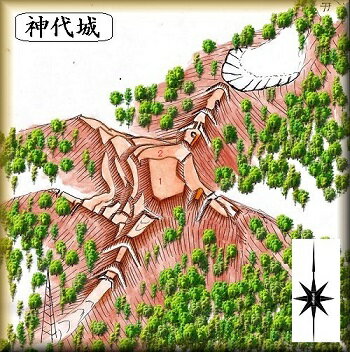 [完成品] 神代城（氷見市神代）富山の城　日本の城　お城のジオラマ模型　プラモデル　城郭模型 ★ケース244×244×261mm ★参考画像は「余湖くんのホームページ」よりの縄張り図ですが、ケース内で作れる範囲で作ります。★オーダーメイド商...