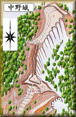 [完成品] 　中野城（南アルプス市中野字城山）山梨の城　日本の城　お城のジオラマ模型　プラモデル　城郭模型 ★ケース244×244×261mm ★参考画像は「余湖くんのホームページ」よりの縄張り図ですが、ケース内で作れる範囲で作ります。★オ...