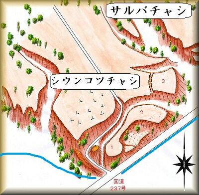 [完成品] 　シウンコツチャシ（平取町去場75）北海道の城　日本の城　お城のジオラマ模型　プラモデル　城郭模型 ★ケース244×244×261mm ★参考画像は「余湖くんのホームページ」よりの縄張り図ですが、ケース内で作れる範囲で作ります。...