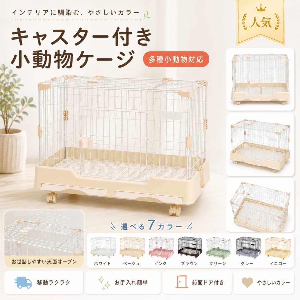 関連キーワード ウサギケージ うさぎケージ 小動物ケージ ペットケージ ハムスターケージ ルームケージ 飼育ケージ スチール製 ケージ キャスター付き ケージ 天井扉付き ケージ 正面ワイド扉 ケージ 引き出しトイレ付き ケージ メッシュカ...
